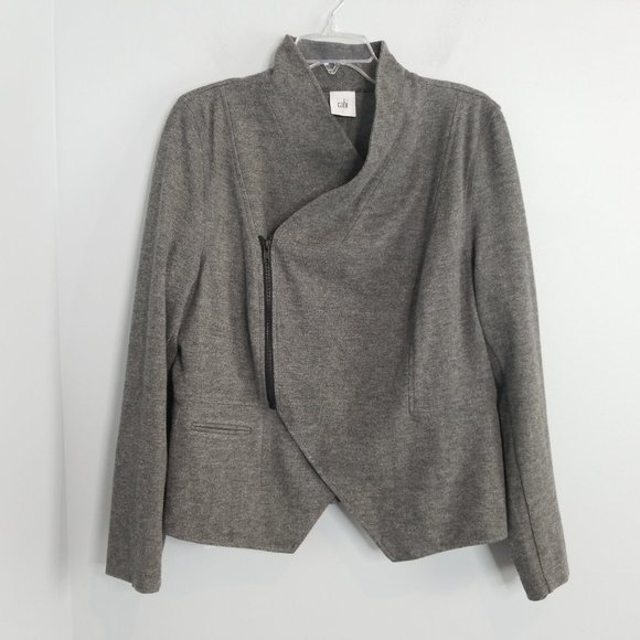 CAbi | Jackets & Coats | Cabi Gray Ponte Rebel Jacket 3556 Large | Poshmark